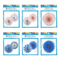 View Assorted Hanging Party Fan Decorations,