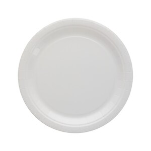 View Round White Paper Dessert Plates,