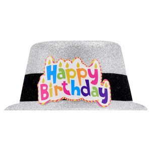 View Fedora-Style Happy Birthday Glitter Party