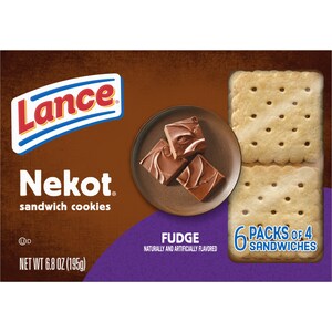 Lance Nekot Fudge Flavored Sandwich Cookies, 6.8-oz. Boxes | Dollar Tree