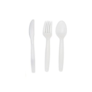 View Everyday Assorted White Plastic Cutlery,