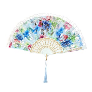 View Floral-Inspired Foldable Fans with Glitter