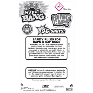 View Super Bang Ring Caps, 96-Shot