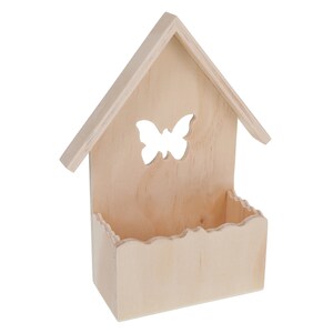 View Standing Wooden House-Shaped Inbox, 5.1x6.2x1.85-in.