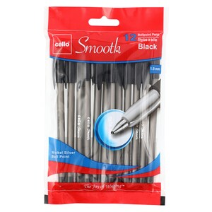 View Cello Smooth Black Pens, 12-ct.