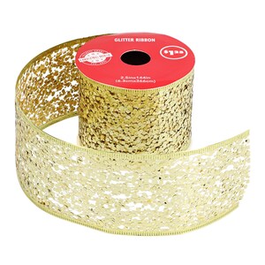 View Crafter's Square Christmas Glitter Ribbon,