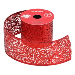 View Crafter's Square Christmas Glitter Ribbon,