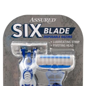 View Assured 6-Blade Disposable Razors, 2-pc