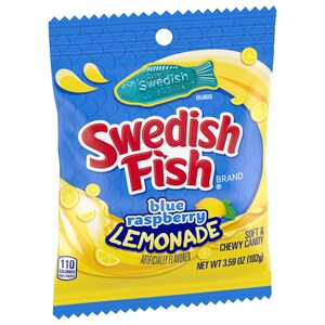 Swedish Fish Blue Raspberry Lemonade Soft & Chewy Candy, 3.59-oz ...