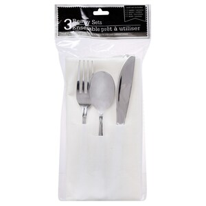 View All-in-One Silver Plastic Flatware and