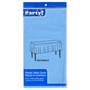 View Light Blue Plastic Table Covers,