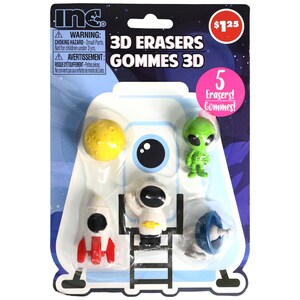 View Inc 3D Erasers, 5-ct.