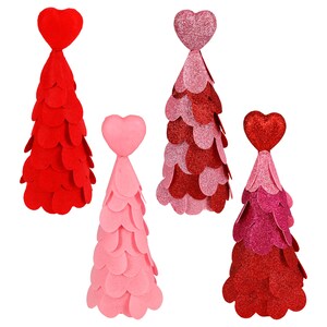 View Valentine Fabric Heart Cone Tree