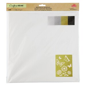 Crafter's Square Assorted Glitter Cardstock, 4-pk., 12x12-in. | Dollar Tree