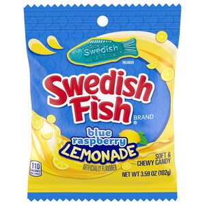 Swedish Fish Blue Raspberry Lemonade Soft & Chewy Candy, 3.59-oz ...