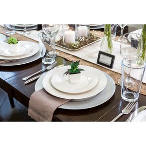 View Silver Plastic Charger Plates with