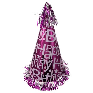 View Metallic Cone Party Hats, 12.5