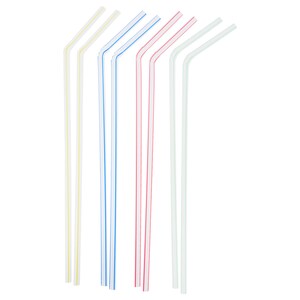 View Multicolored Flexible Plastic Straws, 150-ct.