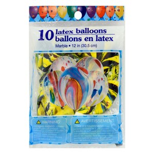 View Colorful Marble Latex Balloons, 10-ct.