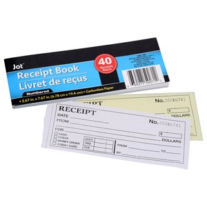 View Jot 40-Sheet Receipt Booklets