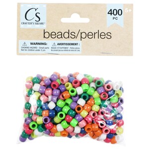 View Crafters Square Plastic Pony Beads,