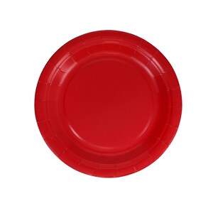 View Round Red Paper Dessert Plates,