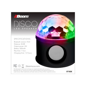 2Boom Bluetooth Disco LED Speaker, 4.92x4.96x4.92-in. | Dollar Tree