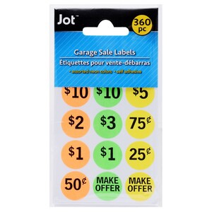 View Jot Garage Sale Pricing Labels,