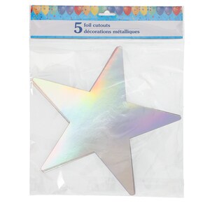 View Iridescent Star-Shaped Foil Cutouts, 5-ct.