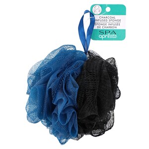 April Bath & Shower 2-Tone Charcoal Infused Bath Sponges | Dollar Tree