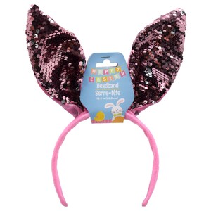 View Bunny Ear Headbands with Sequins,