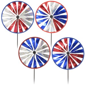 View Outdoor Fun Patriotic Garden Pinwheels,