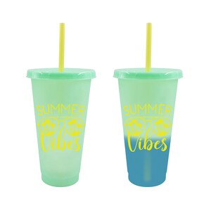 View Color Changing Tumbler with Straw