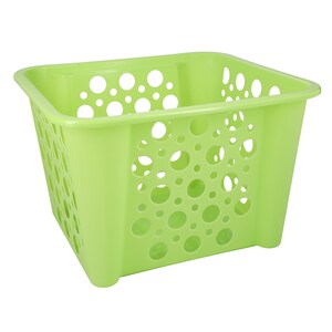 Bulk Essentials Tall Plastic Slotted Storage Baskets, 12.875x11.875x8.5 ...