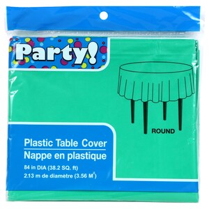 View Round Green Plastic Table Covers,