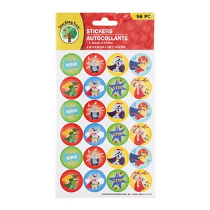 View Superhero Action Word Sticker Sheets,