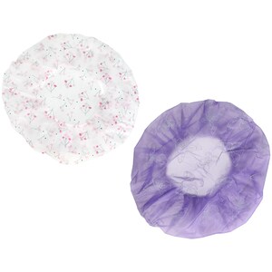 View Printed Elastic Shower Caps, 2-ct.