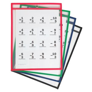 Teaching Tree Reusable Dry-Erase Plastic Pockets | Dollar Tree
