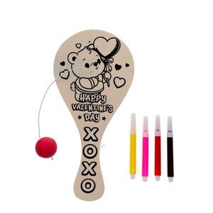 DIY Valentine's Day-Themed Paddle Ball Set, 8-in. | Dollar Tree