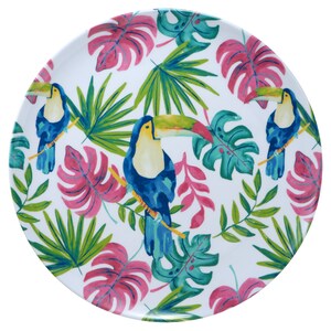 View Round Tropical Party Plates, 11-in.
