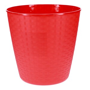 View Round Woven Textured Plastic Wastebaskets,