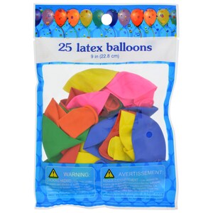 View Colorful Latex Balloons, 25-ct. Bags
