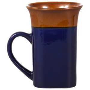 View Square Two-Tone Flared-Rim Stoneware Mugs,