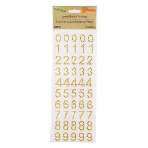 View Crafters Square Gemstone Number Stickers,