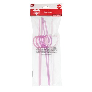 View Valentine's Day Heart Straws, 6