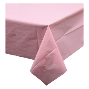 View Pink Plastic Table Covers, 54x108