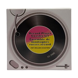 View Record Player Coaster Set, 5-pc