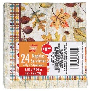 View Fall Leaves Drink Napkins, 24