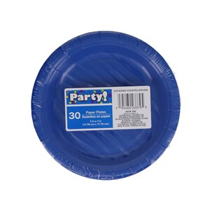 View Round Royal Blue Paper Dessert