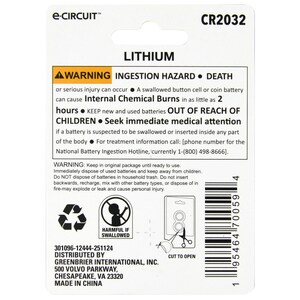 View E-Circuit Lithium Button Cell Batteries,